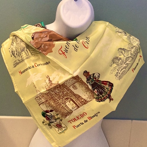 Accessories | Vintage Spanish Scarf With Landmarks In Spain 29 X3 In ...